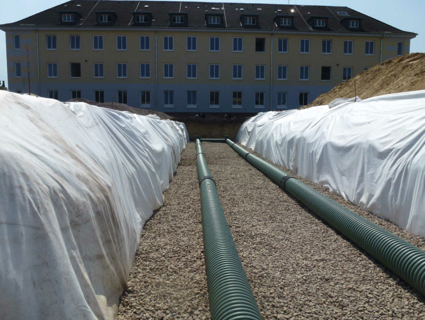 Rohr-Rigolen Versickerung mit SickuPipe® - Bauspot.de