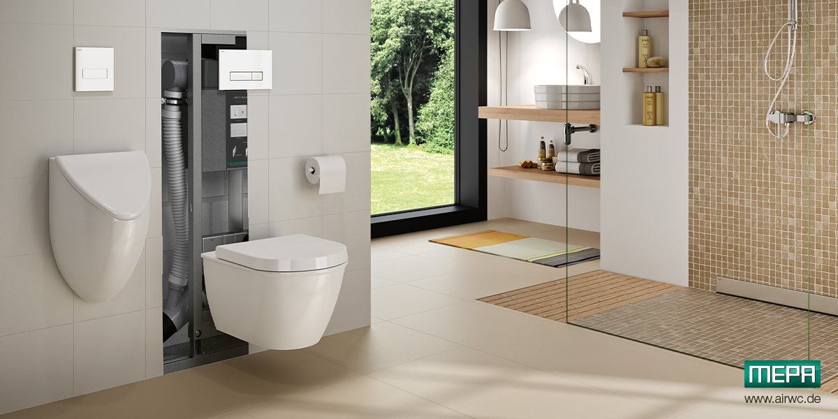 Innovatives Air WC zur Direktabsaugung von Gerüchen durch das Spülrohr ...